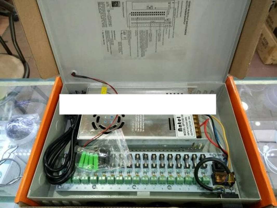 Promo POWER SUPLLY CCTV 12V 30A PANEL BOX SUDAH LENGKAP DENGAN KABEL ...