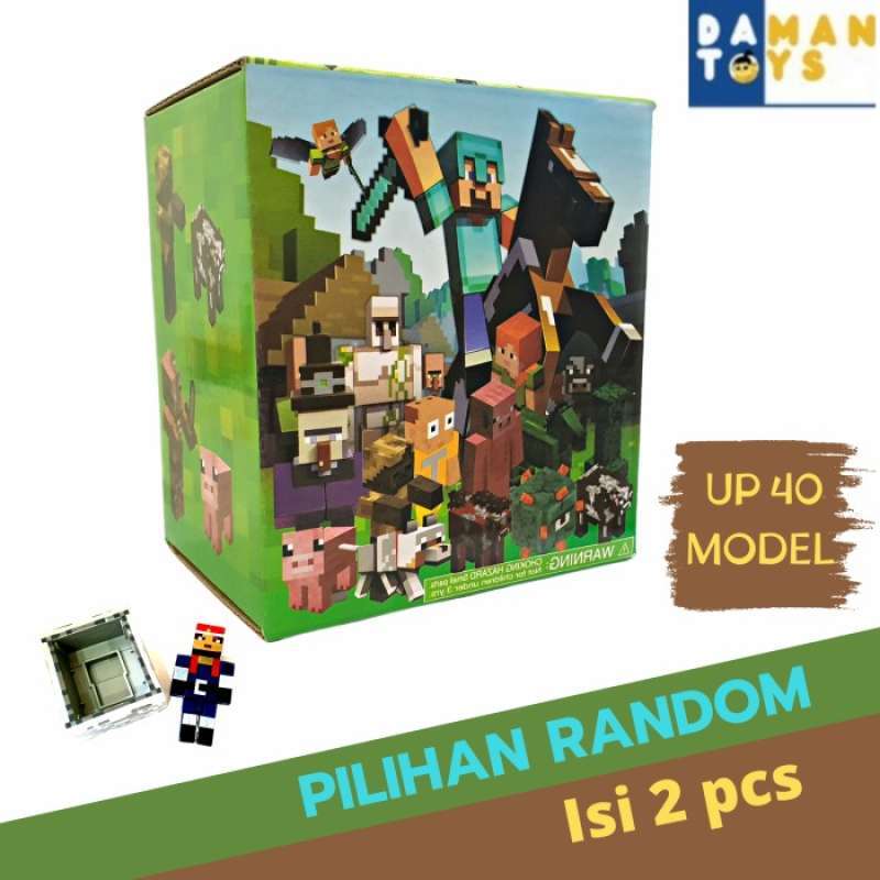 Promo mainan minecraft action figure senjata minicraft dungeon enderman ...