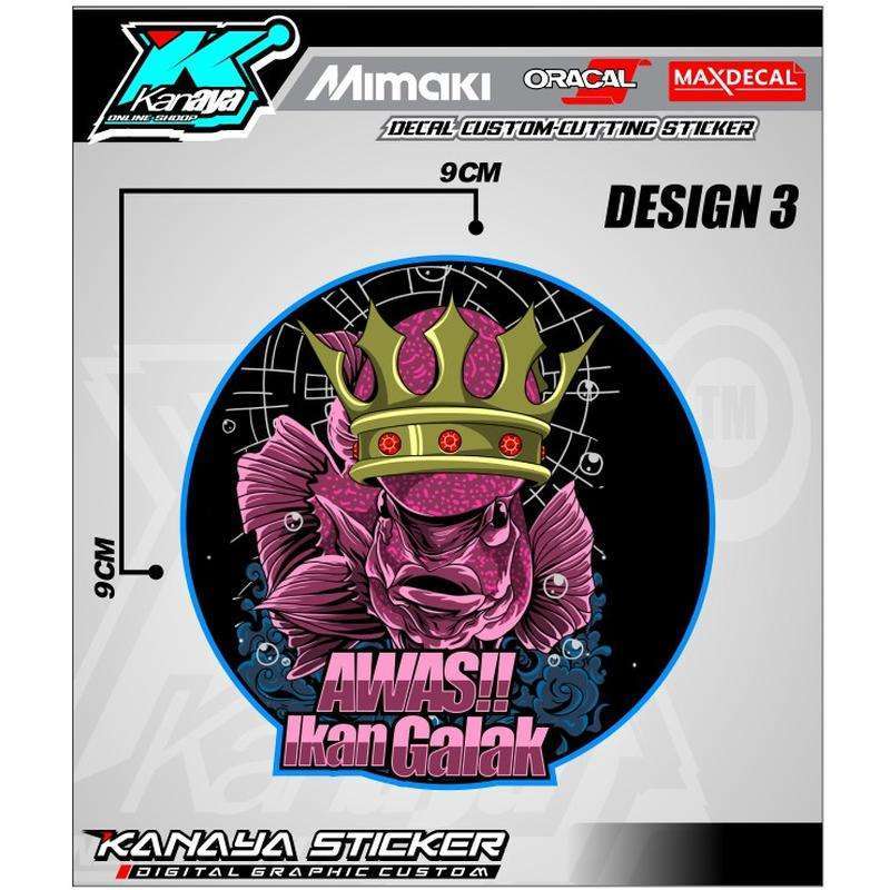 Jual Stiker / Sticker Aquarium Ikan Galak Awas Ikan Predator Channa ...