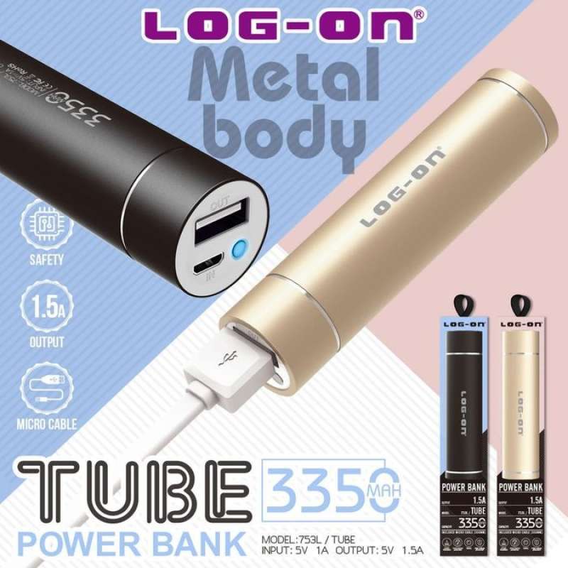 Promo BEST PROMO power bank tube 3350mah log on Diskon 6% di Seller ...
