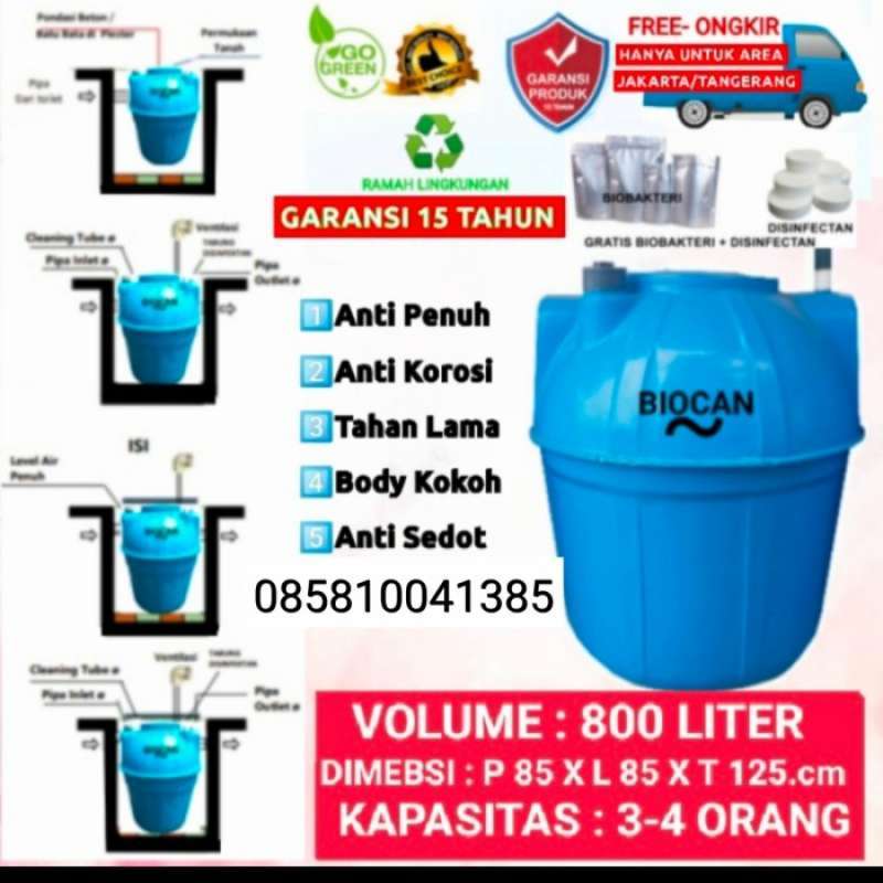 Jual Original Septic Tank Bio 800.liter Biotank Biotech Biofil Sepiteng ...
