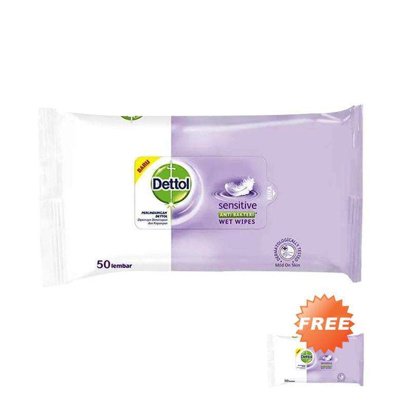 Jual WHS - Buy 1 Get 1 - Dettol Sensitive Wipes Tissue Basah [50 sheets ...