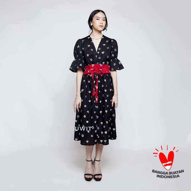 Jual Ivy Obi (belt/sabuk) Batik Jumputan Biru Red Sèkouwit Di Seller ...