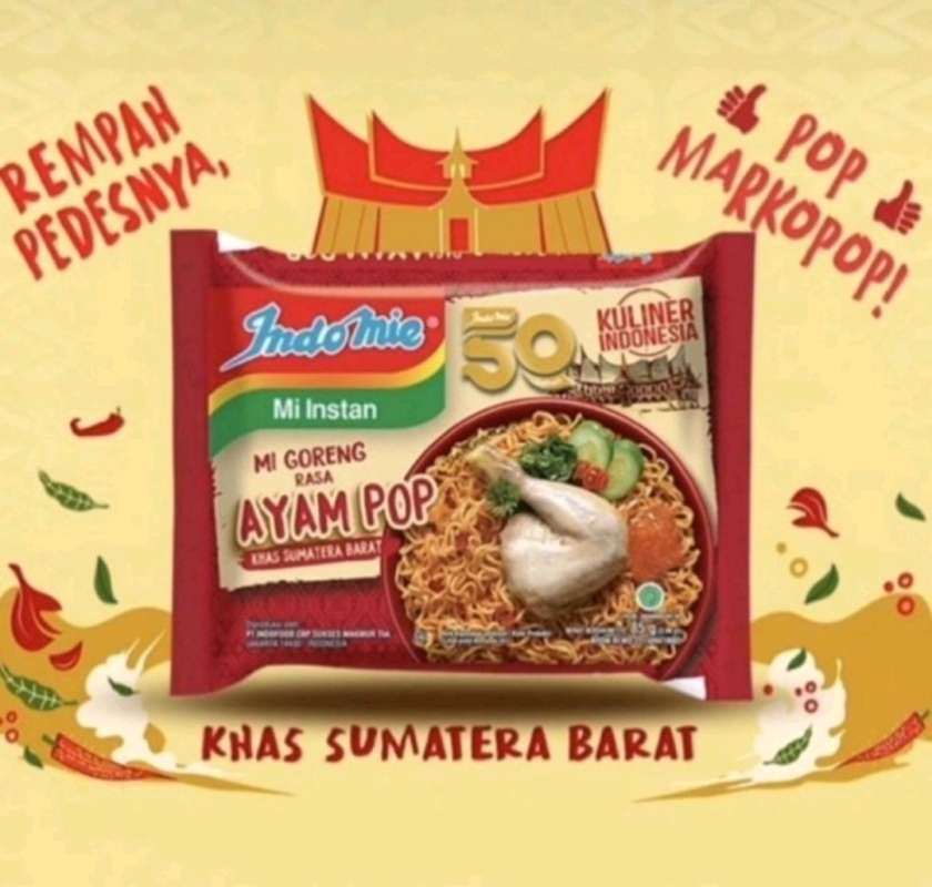 Jual Indomie Mie Instant Goreng Rasa Ayam Pop 85 Gram (1 Dus Isi 40 Pcs ...