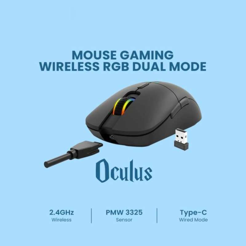 Promo Mouse Gaming Wireless RGB Dual Mode Sades Oculus / Mouse Gaming ...