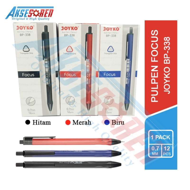 Jual Pulpen Focus Joyko Bp-338 [1 Pack/12 Pcs] / Bolpoin Joyko ...