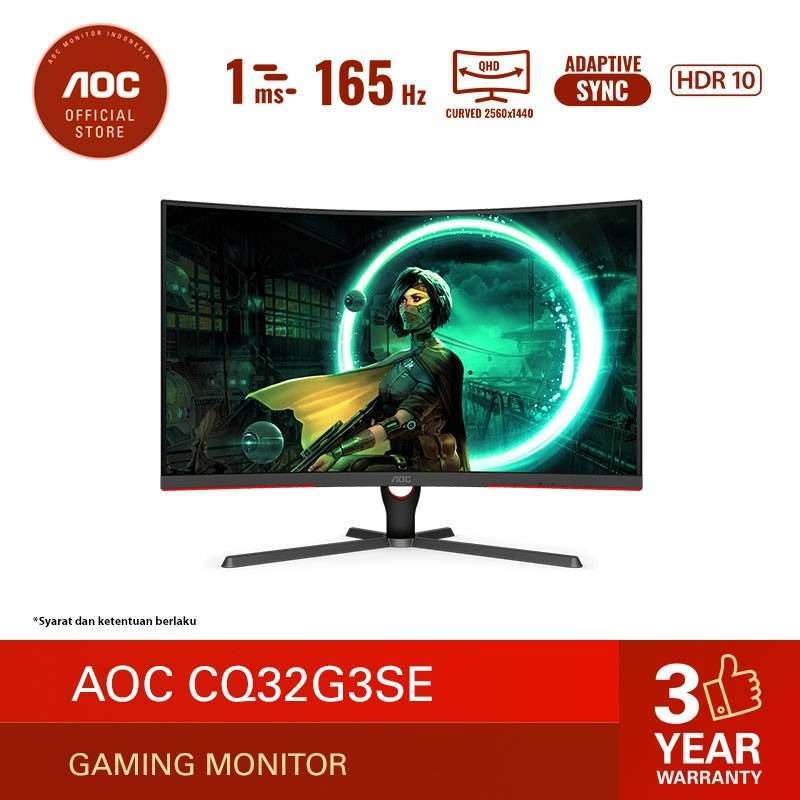 Jual Aoc Cq32g3se Curved Gaming Monitor (31.5/va/1ms/165hz/qhd/1000r ...