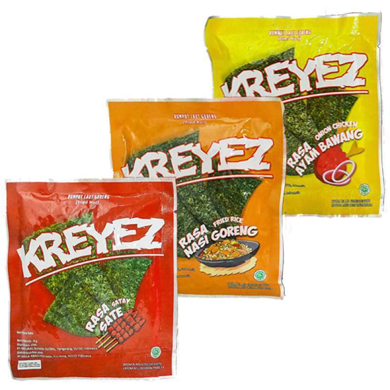 Jual Kreyez Snack Rumput Laut [4 Gram/ 6 Box X 12 Pcs/1 Karton Di ...