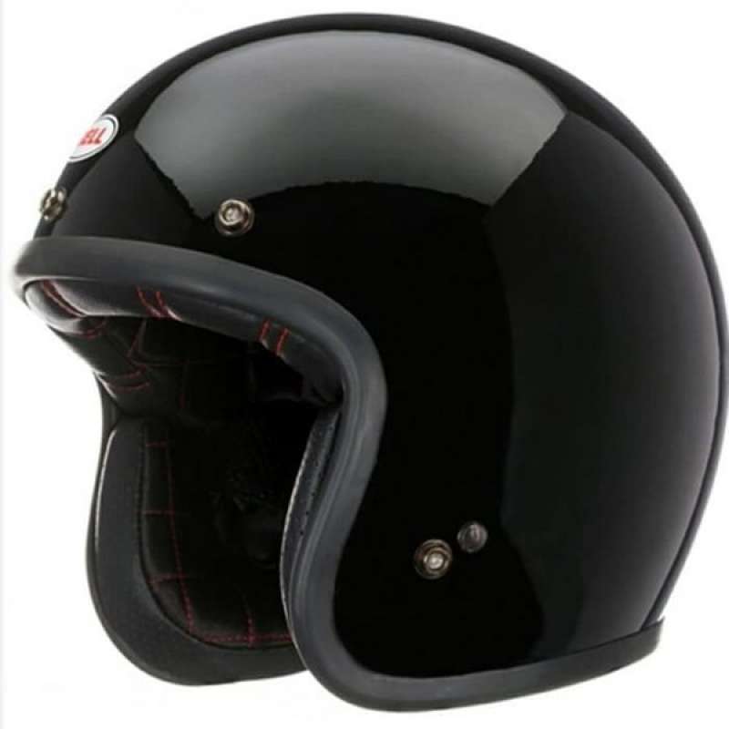 Jual Bell Custom 500 Gloss Black I Helm Motor Half Face I Retro Classic ...