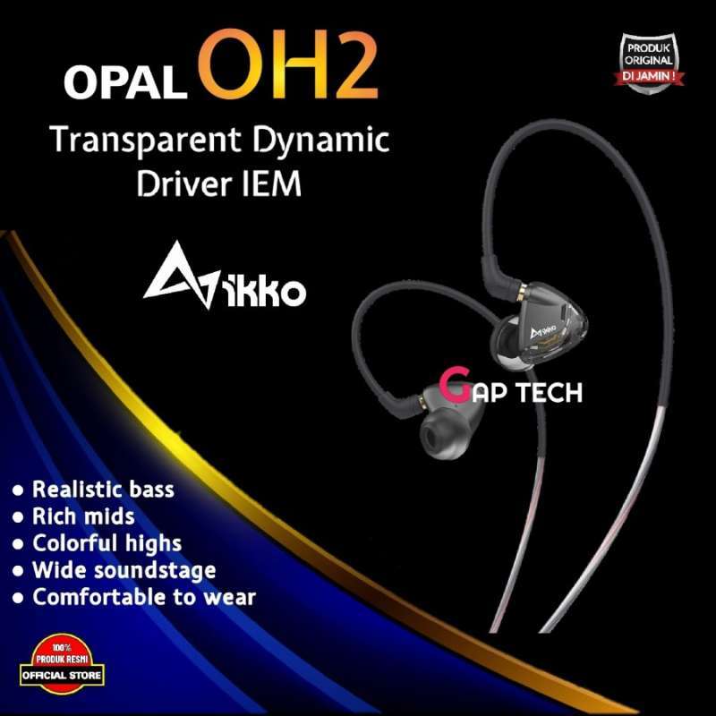 Promo Ikko OH2 / OH 2 Transparent Dynamic Driver In-Ear Monitor Earphone IEM Original - Grey ...