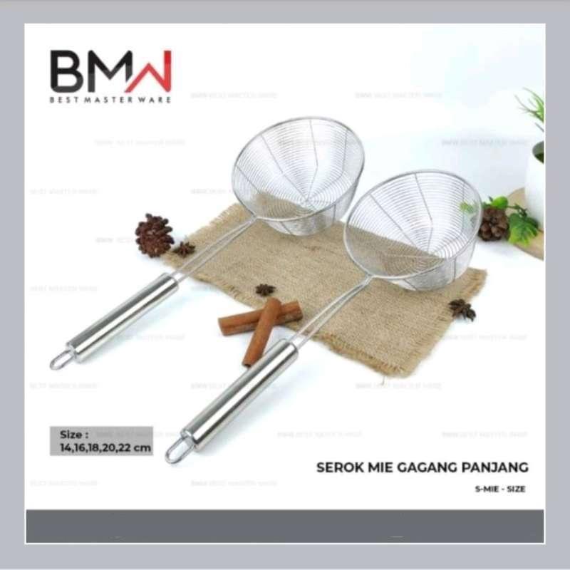 Jual Saringan Stainless Gagang 18CM BMW Serokan Mie Serok Saringan ... Jual Saringan Stainless Gagang 18CM BMW Serokan Mie Serok Saringan ...
