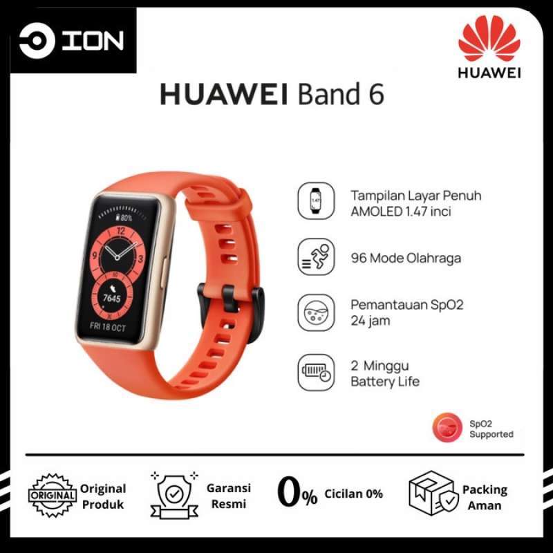Jual HUAWEI Band 6 Smartband Smartwatch Jam Tangan - Amber Sunrise di ...