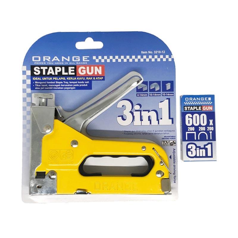 Promo Orange 3 IN 1 Stepler Gun GS German Staples Tembak - Yellow ...