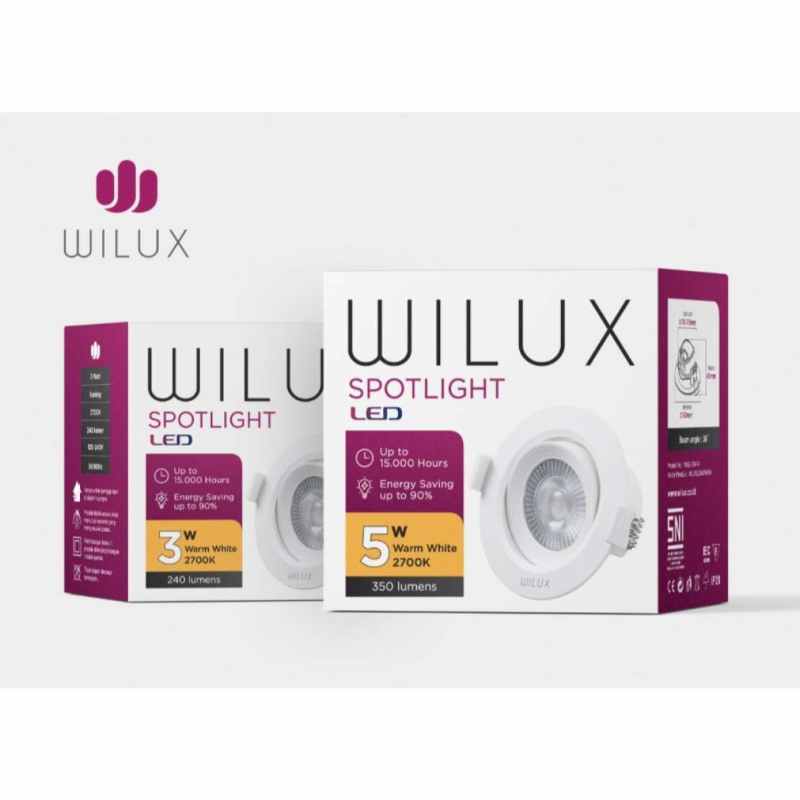 Promo Lampu LED Spotlight Wilux - 5 Watt 2700k Kuning - 5w Panel Sorot ...