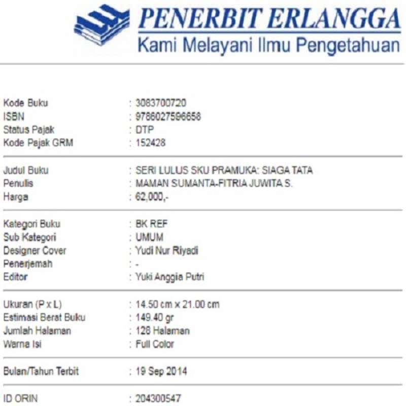 Promo Seri Lulus Sku Pramuka: Siaga Tata Diskon 25% Di Seller Penerbit ...