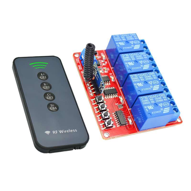 Jual 433mhz 12V 4CH RF 30m Wireless Remote Control Switch Receiver ...