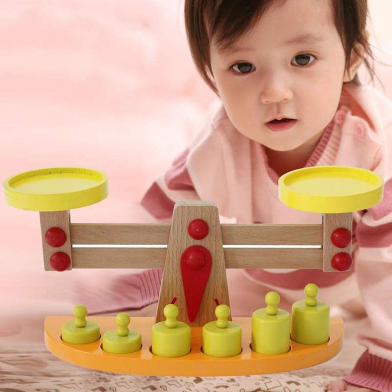 Jual 2 Set Wooden Balance Weighing Scale Preschool Education Learning ...
