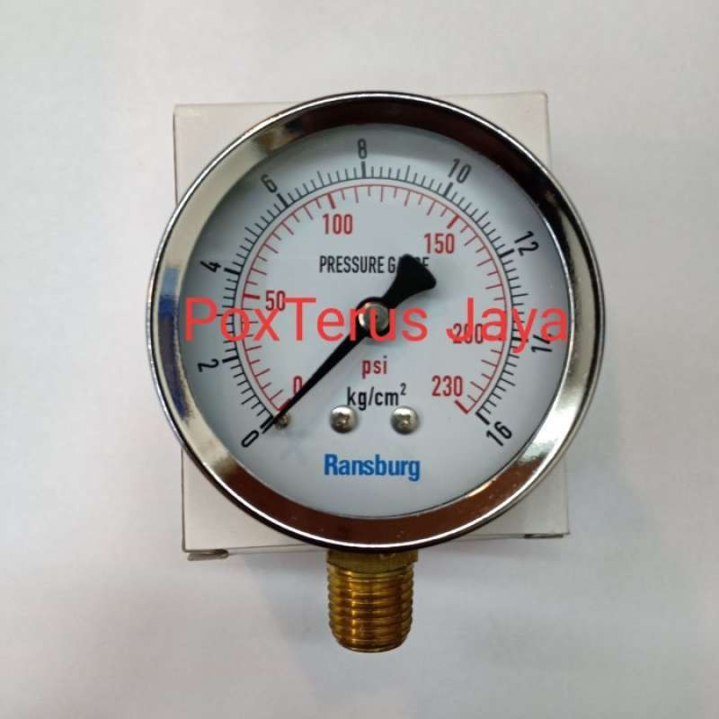 Jual Pressure Gauge/Manometer 2,5 16 Bar( kg/cmÂ² ) Black Steel ...