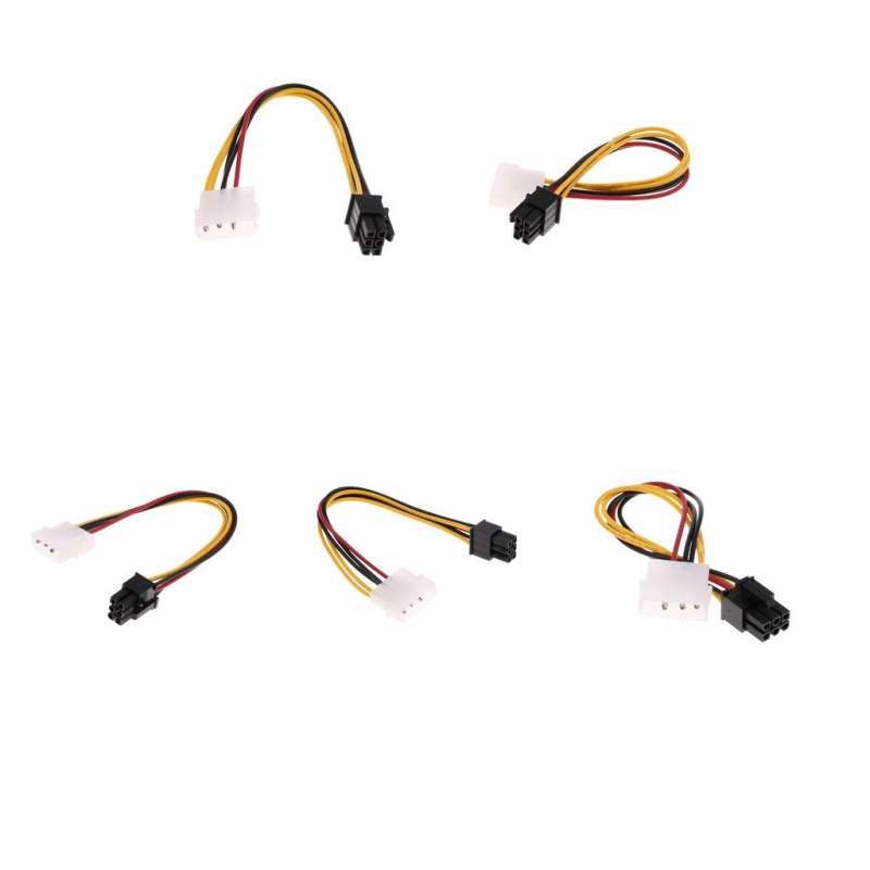 Promo 5 Pieces of PCI-E 4-pin to 6-pin Power Splitter Cable PCIE PCI ...