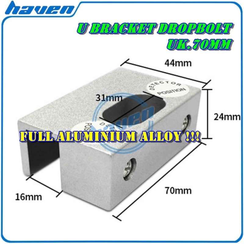 Jual Unik U BRACKET DROPBOLT 70MM ALUMINIUM ACCESS CONTROL AKSES ...