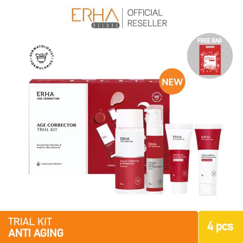 Jual Erha Age Corrector Day Night Cream Serum Essence Trial Kit - Anti ...