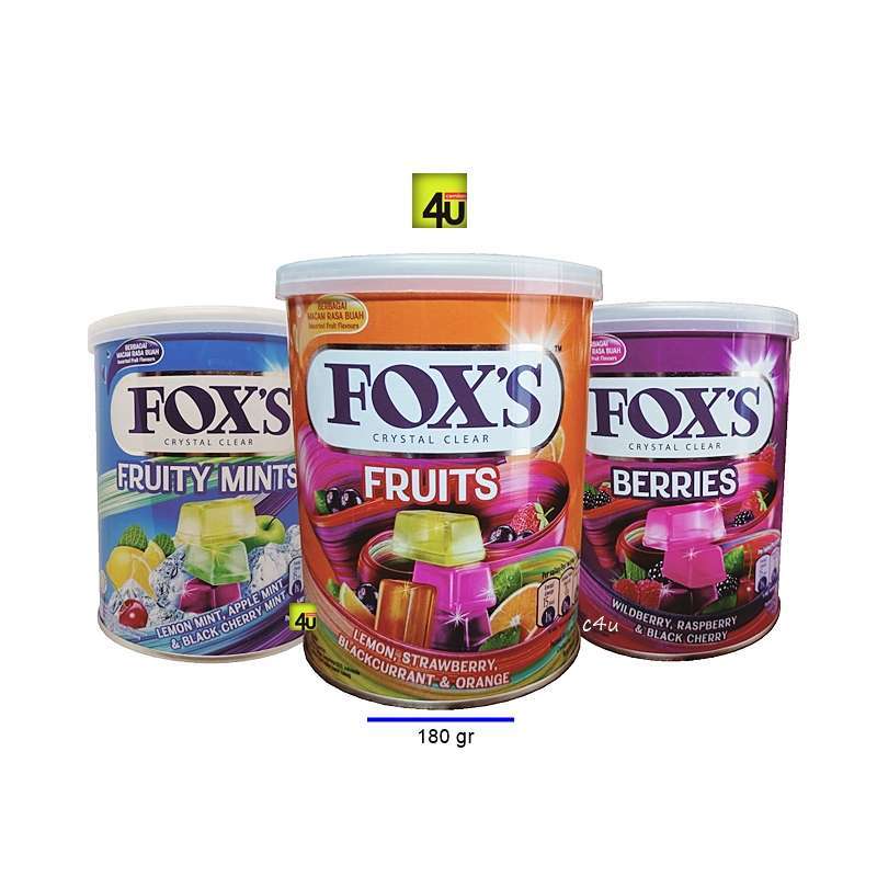 Promo FOX'S - Crystal Clear Candy - KALENG 180 gr - BERRIES Diskon 7% ...