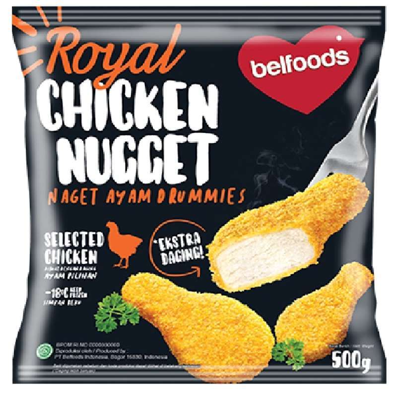 Jual Nugget Drummies Belfoods Royal 470gr Naget Ayam Bentuk Paha Halal ...