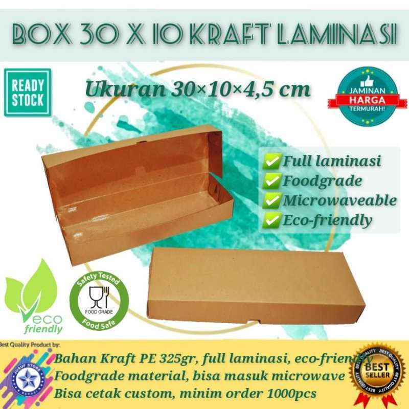 Jual Kotak dus box kue brownies food grade paper laminasi 30x10x4.5cm ...