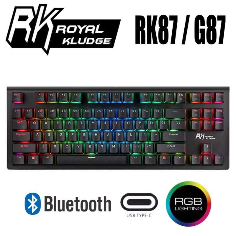 Jual Royal Kludge Rk87 / G87 Mechanical Gaming Keyboard Tkl Rgb Wireless - Black Blue Switch Di ...