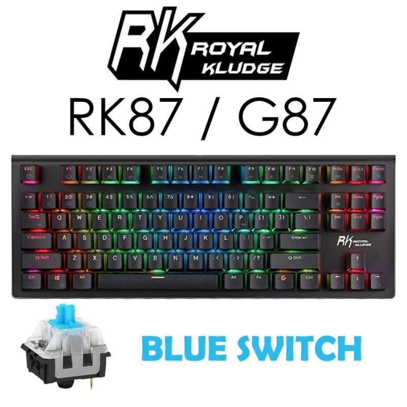 Jual Royal Kludge Rk87 / G87 Mechanical Gaming Keyboard Tkl Rgb Wireless - Black Blue Switch Di ...