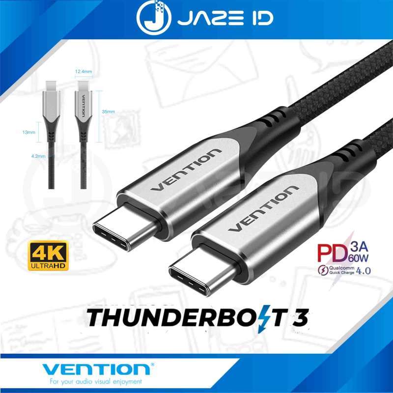 Promo Vention Kabel Data USB Type C To C 3.1 Thunderbolt 3 PD 3A 60W 1M 1.5M - 1.5 METER Diskon ...