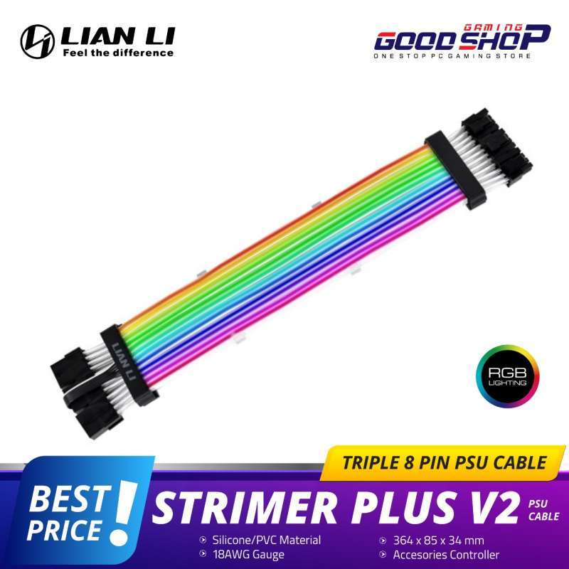 Jual LIAN LI Strimer Plus V2 RGB Triple 8 PIN PSU Cable (RTX 30 ...