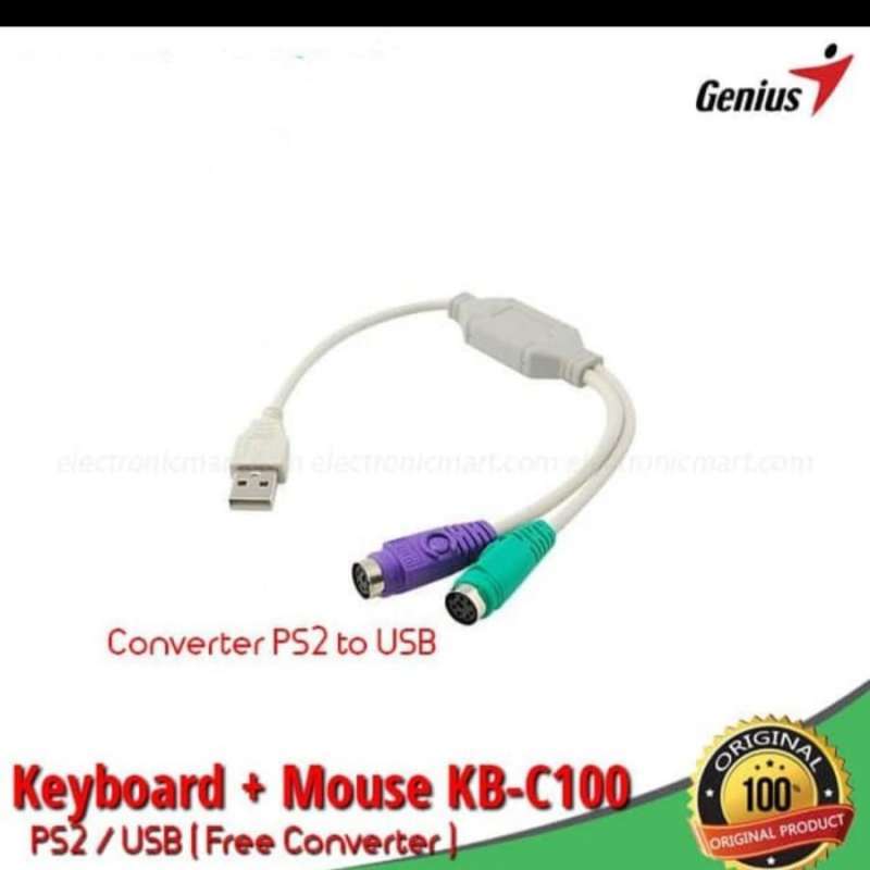 Jual Genius Keyboard Kb-c100 Bundle Mouse Combo Ps2- Usb Free Converter ...