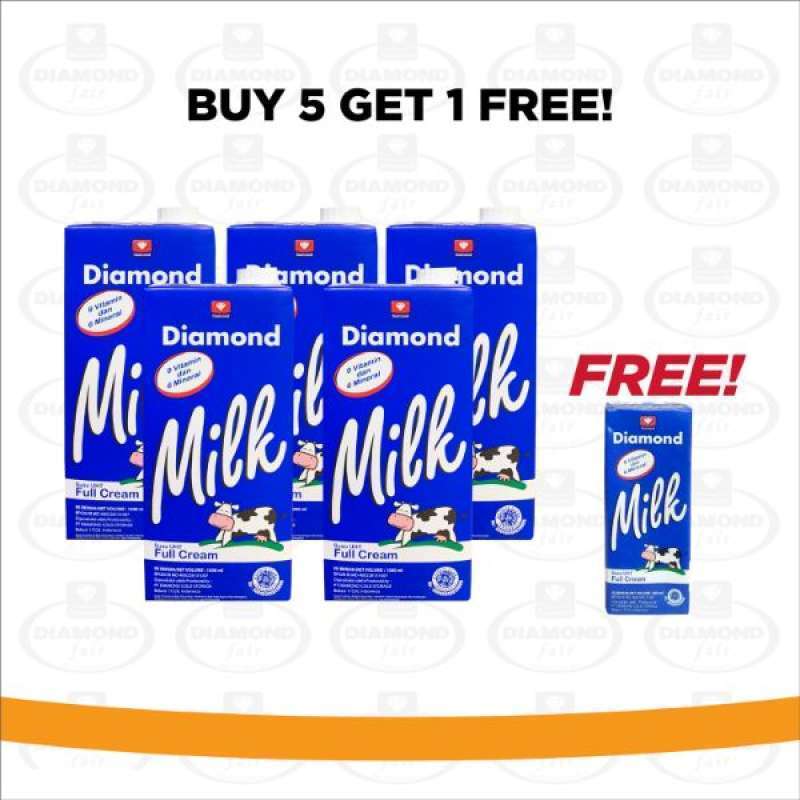 Jual DIAMOND MILK UHT FULL CREAM 1 LT, GRATIS DIAMOND MILK UHT FULL ...