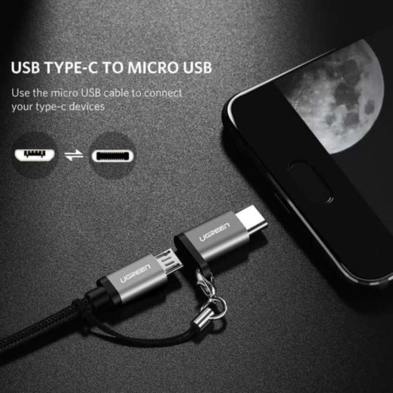 Jual Ugreen Converter Micro Usb Adapter Female To Type C With Keychain ...