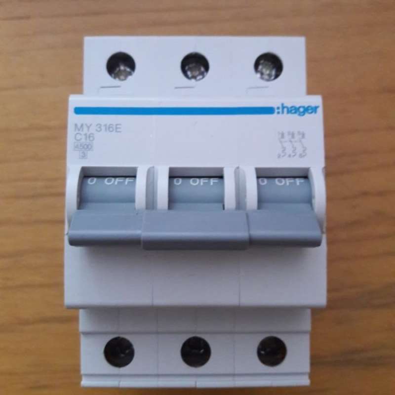 Jual MCB Hager 3 phase 16 Ampere (SNI) ORIGINAL MCB di Seller Aksara ...