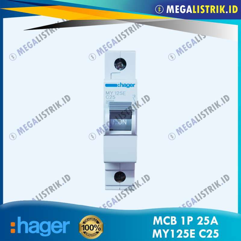 Jual Hager Mcb 1p 25a / 1 Phase 25 Ampere / 25 A 4.5ka Sni My125e C25 ...