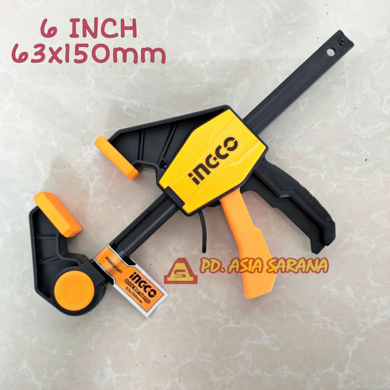 Jual [6 Inch] Klem F Bar Clamp Quick Release INGCO / Catok Kayu Kaca ...