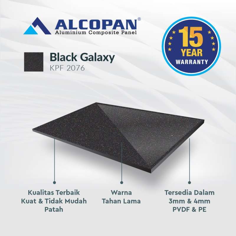 Jual ACP Alcopan Black Galaxy Outdoor PVDF 4mm aluminium composite ...