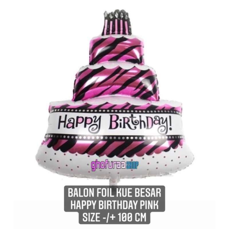 Jual BALON FOIL 1 METER KUE TART / jumbo CAKE 3 TINGKAT HAPPY BIRTHDAY ...