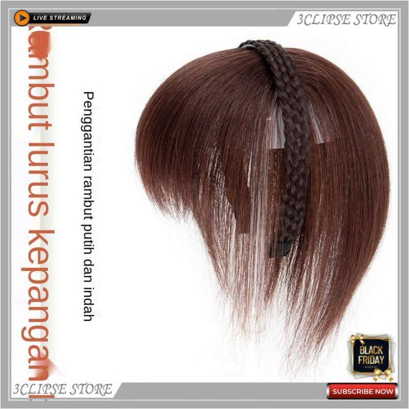Promo Wig Rambut Palsu Nyata Rambut Kepang Ikat Kepala Poni Wig Wanita ...