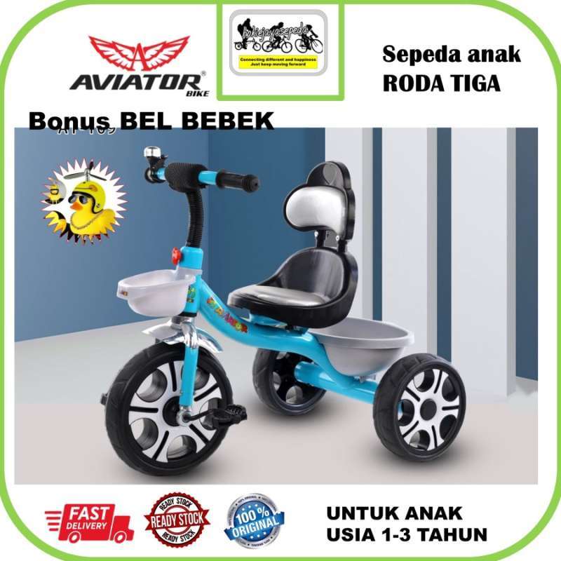Jual Sepeda Roda tiga AVIATOR 109 bangku senderan empuk dan roda EVA ...