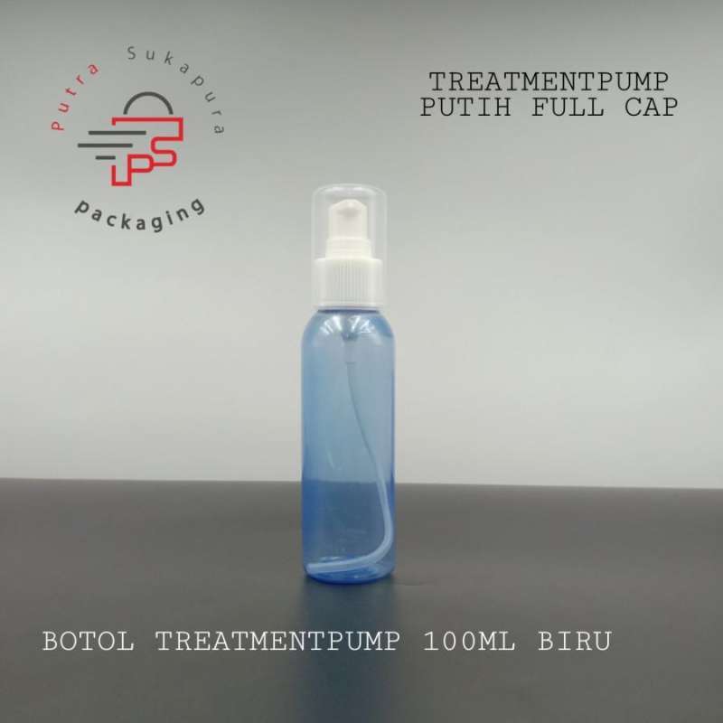 Jual Botol Treatment Pump 100 ml Biru / Botol Spray Pump 100ml di ...