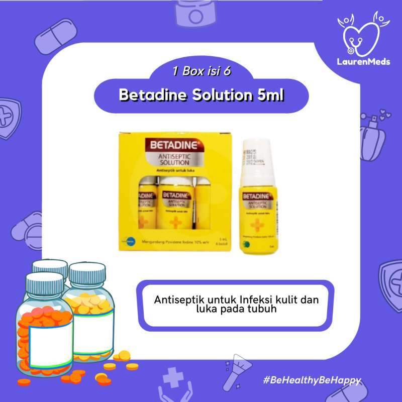 Jual Betadine Solution 5ml [BOX] di Seller LaurenMeds - Batu Sari, Kota ...