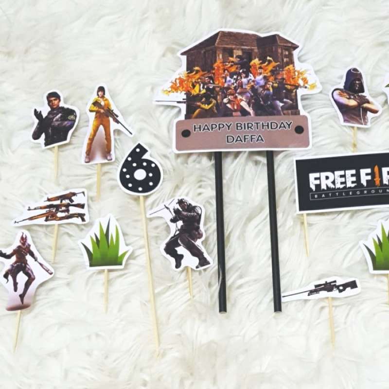 Promo topper free fire / hiasan kue free fire Diskon 37% di Seller ...