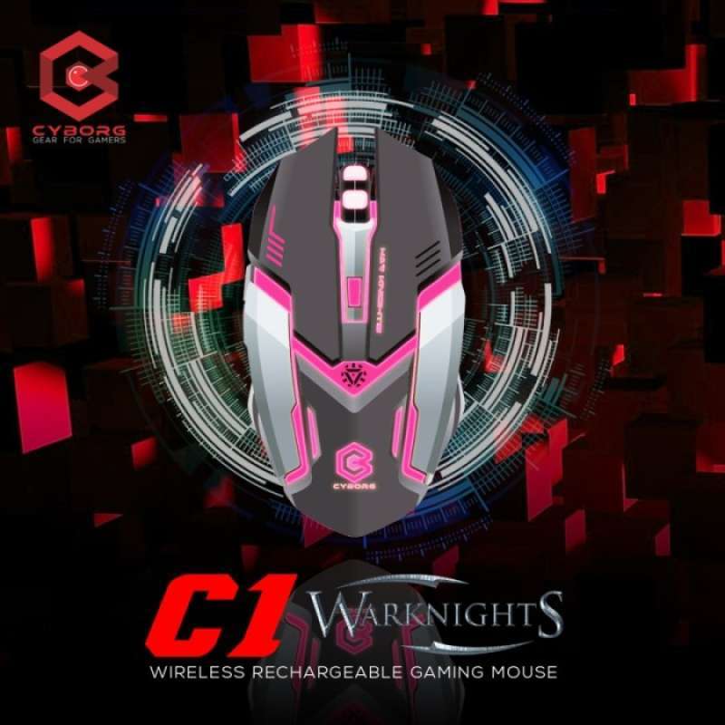 Jual Mouse Gaming Wireless Rechargeable Cyborg C1 Warknights di Seller ...