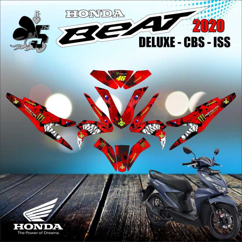 Jual STICKER DECAL HONDA BEAT DELUXE 2020 CBS ISS FULL BODY SHARK di ...