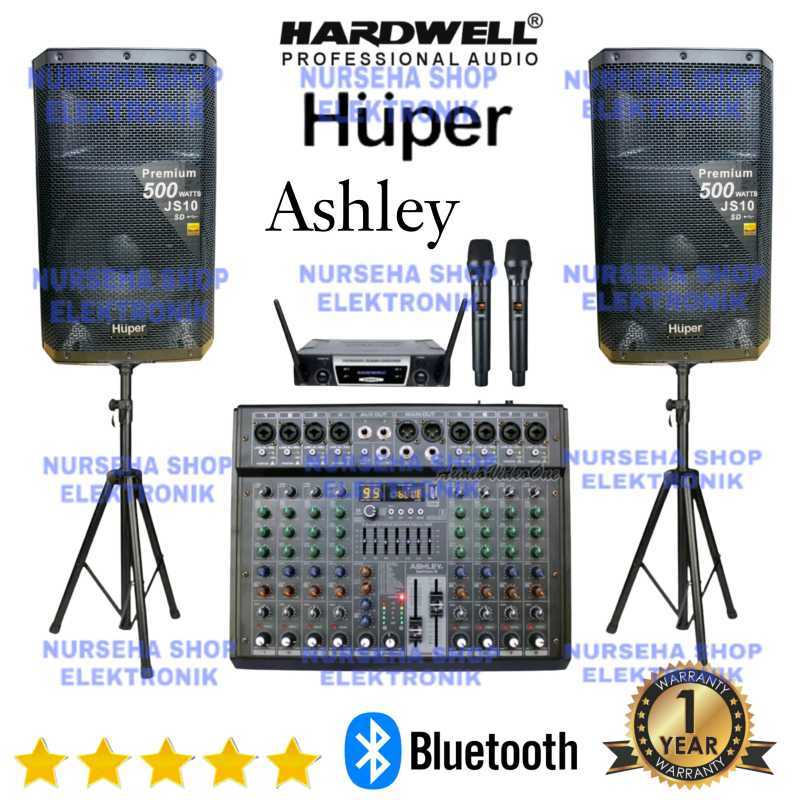 Promo Paket speaker aktif Huper 15 inch JS10 mixer ASHLEY 8 channel ...