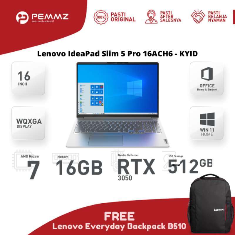Promo LENOVO IDEAPAD SLIM 5 PRO 16ACH6 - KYID - R7-5800H - RTX3050 ...