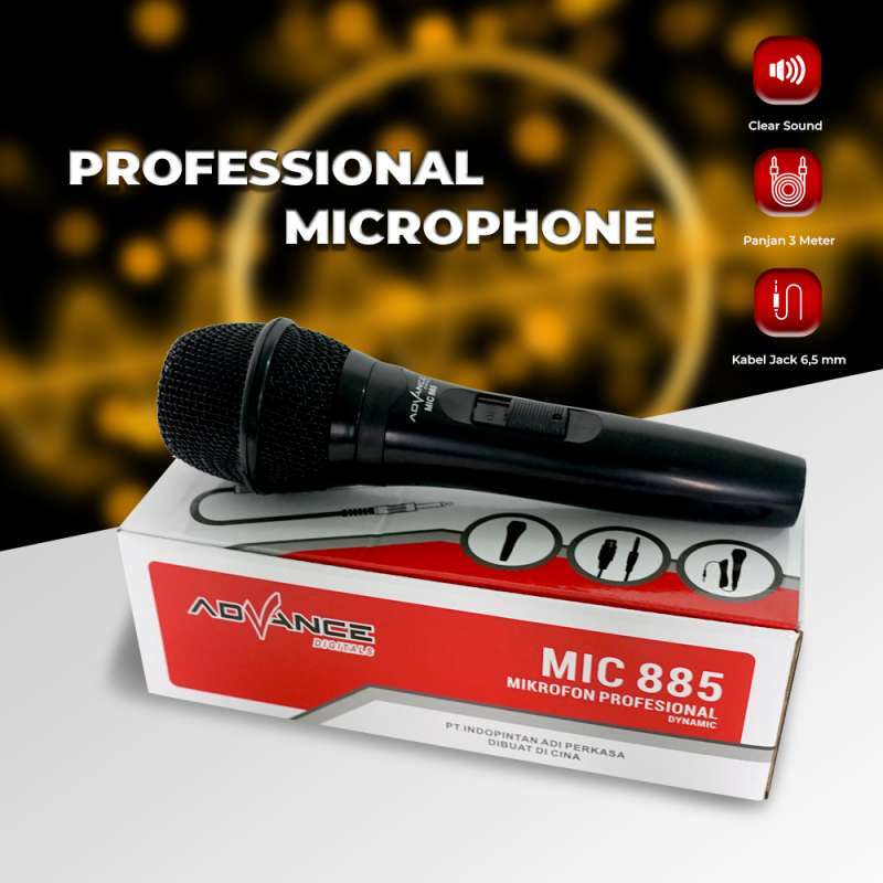 Promo Advance Mic-885 Single Profesional Dynamic Microphone Speaker Mic ...